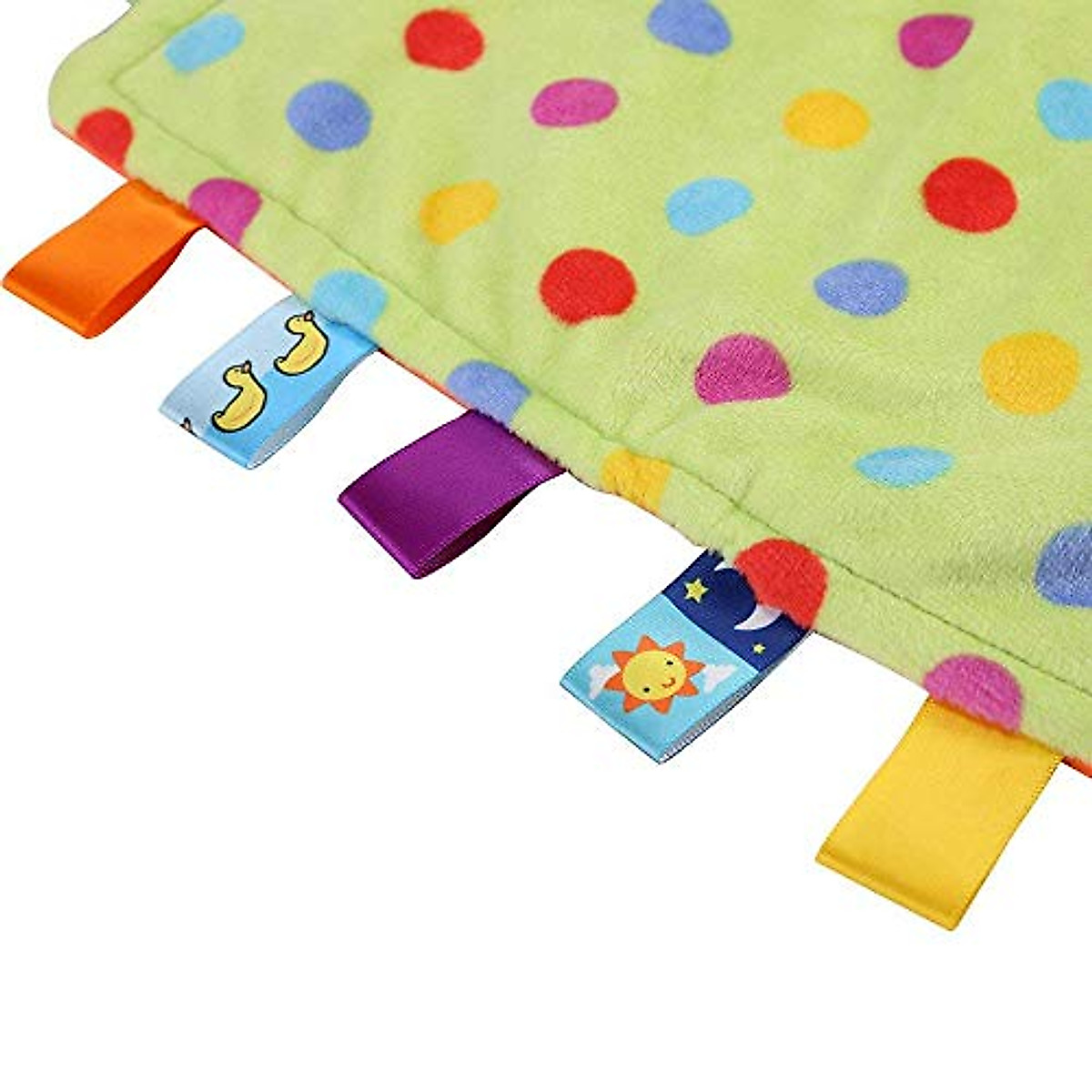 G-Tree Tag Blanket Baby Infant Comfort Plush Security Blanket Cute Soft Kids, Newborn Gift Birthday Present(Green Dot)