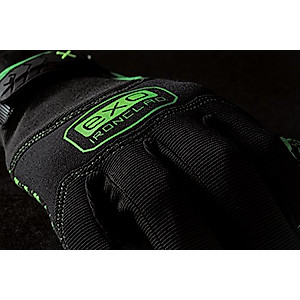 Ironclad mens Work Gloves EXO GRIP BLACK , Black & Green, Large Pack of 1 US