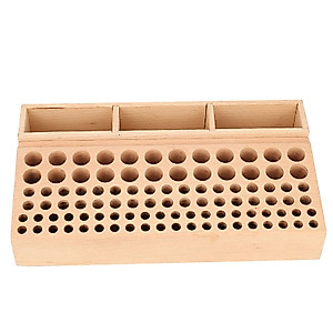 100 Holes Wooden Storage Rack Leather Craft Punching Tool Holder Stand Organizer for Paint Brush Punching Tools Storage(100 Holes)