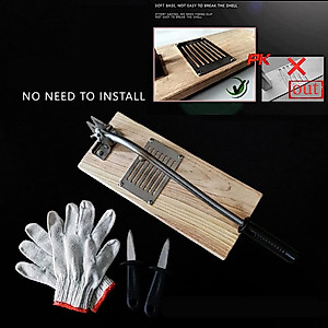 NOMAL Stainless Steel Vertical Oyster Shucker Adjustable Oyster Clam Opener Machine Heavy Duty Oyster Sheller Practical Tool for Hotel Buffets, Homes Gift (WOOD)