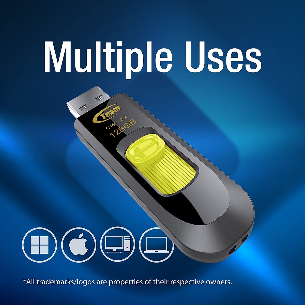 TEAMGROUP C145 64GB 5 Pack USB 3.2 Gen 1 (3.1/3.0) Read 100MB/s Flash Thumb Drive, External Data Storage Memory Stick Compatible with Computer/Laptop (Black-Green) TC145364GG21