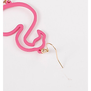 HSWE Flamingo Drop Earrings Tassel Dangle Earrings Thread Earrings Hawaiian Summer Jewelry (Rose Red)