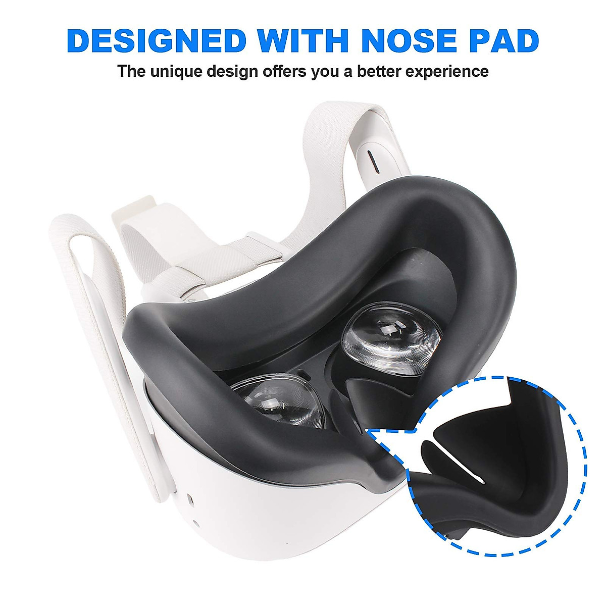 NexiGo Silicone Fit Pack and Lens Protect Cover Set for Oculus Quest 2, Fit Pack Pad with VR Lens Cover, Sweat-Proof, Non-Slip, Anti-Scratch for Oculus Quest VR Accessories Set