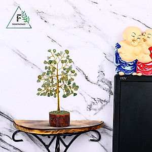 FASHIONZAADI Tree of Life Decor - Green Jade Crystal - Crystal Trees - Crystal Tree of Life - Bonsai Money Tree - Spiritual Gift - Easter Tree - Green Crystals - Chakras Stones - Home Decor