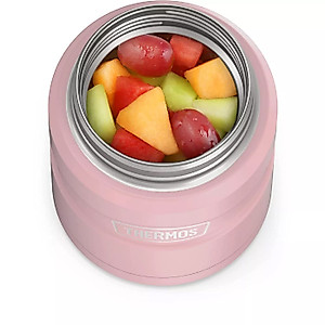 THERMOS Stainless King Vacuum-Insulated Food Jar with Spoon, 16 Ounce, Matte Rose