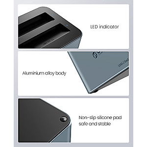 ORICO Hard Drive Docking Station, Aluminum Dual Bay USB C to SATA 3.0 6 Gbps HDD Docking Stations with UASP for 2.5 or 3.5 Inch HDD with 12V 3A Power Supply, 36TB Support, Gray (6626C3)