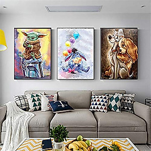 6 Pack 5d Diamond Painting Kits for Adults,DIY Full Drill Diamond Art Kits Paint with Diamonds Crystal Rhinestone Cross Stitch Cartoon Picture Arts and Crafts for Beginners Kids (9.8 X 13.8 Inch)