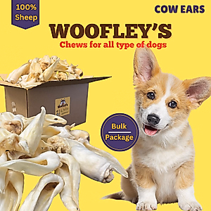 Woofley's - 100% Natural Whole Lamb Ear Dog Chews- 100 Count - Our Healthy Dog Lamb Ears are Easy to Digest and Great for Small, Medium Or Large Dogs