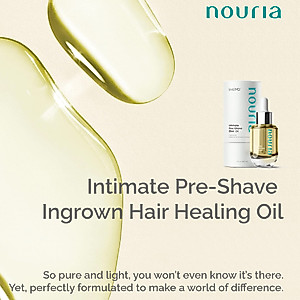 IntiMD Nouria Intimate Pre-Shave Elixir Oil, HydroLock moisturizer conditioner nourishing formula helps with Ingrown Hair, Itch, Razor Bump, Razor Burns for Bikini Area, Legs, Underarm