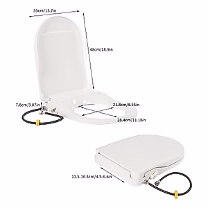 Shower Toilet Seat, Non-Electric Bidet Toilet Seat, Dual Nozzles For Front And Back Cleaning, Slow Damping Cover Design, Suitable For Flush Toilets With Hole Spacing Of 4.5-6.4 In