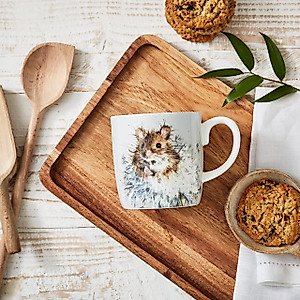 Portmeirion Royal Worcester Wrendale Designs Dandelion Mug | 14 Ounce Large Coffee Mug with Mouse Design | Made from Fine Bone China | Microwave and Dishwasher Safe