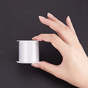 PH PandaHall 142 Yards 0.2mm Clear String Fishing Line Invisible Beading Cords Nylon Thread String Inelastic Jewelry Wire for Christmas Bracelet Jewelry Making Ornaments Hanging Party Decor Seed Beads