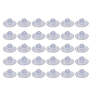 FarBoat 30pcs Suction Cups with 5mm Hole Post Soft PVC Sucker Pads for Kitchen Bathroom Supplies Hanging Home Decoration Glass Door Windows (Diameter 1-Inch)