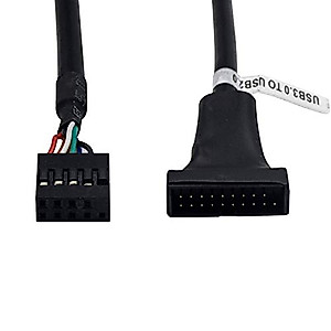 Duttek USB 3.0 Header to USB 2.0,USB 3.0 to USB 2.0 Motherboard Adapter Cable,19 Pin USB3.0 Male to 9 Pin USB2.0 Female Motherboard Cable Adapter Converter 6 inch/15cm (2-Pack)