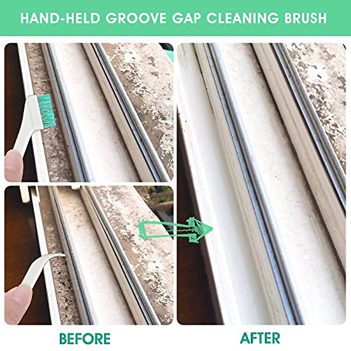 Small Cleaning Brushes for Household, 8Pcs Crevice Cleaning Tool Set for Window Groove Track Humidifier Keyboard Bottle Door Car Vent, Tiny Detail Cleaner Scrub Brush for Gaps Corner Tight Space