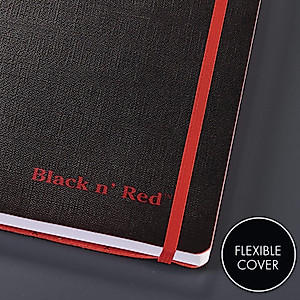 Black n Red Casebound Flexible Cover Notebook, Large, Black, 72 Ruled Sheets, Pack of 1 (400110478)
