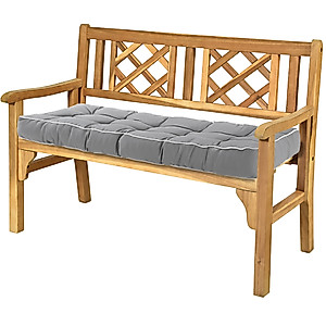 Maphissus 41x19 Inches Outdoor Bench Cushion with Ties,Weather Resistant Thick Tufted Loveseat Seat Cushion for Patio Porch Chair Funiture,Grey