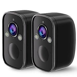 2K Security Cameras Wireless Outdoor 2Pack, Security Cameras for Home Security with 130° Wide View, Motion Detection Spotlight Siren, Color Night Vision, 2-Way Talk, Cloud/SD(up to 256GB), Work/Alexa