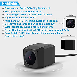 HDMEU Vehicle Car Rear View Backup Camera, Reversing Camera for Caddy;Passat B5 3B Limuzyna;Passat B6 3C Estate; Variant 2.0 TDI;Transporter T5 Touareg Caravell Multivan; Jetta;Sagitar;Golf Plus.