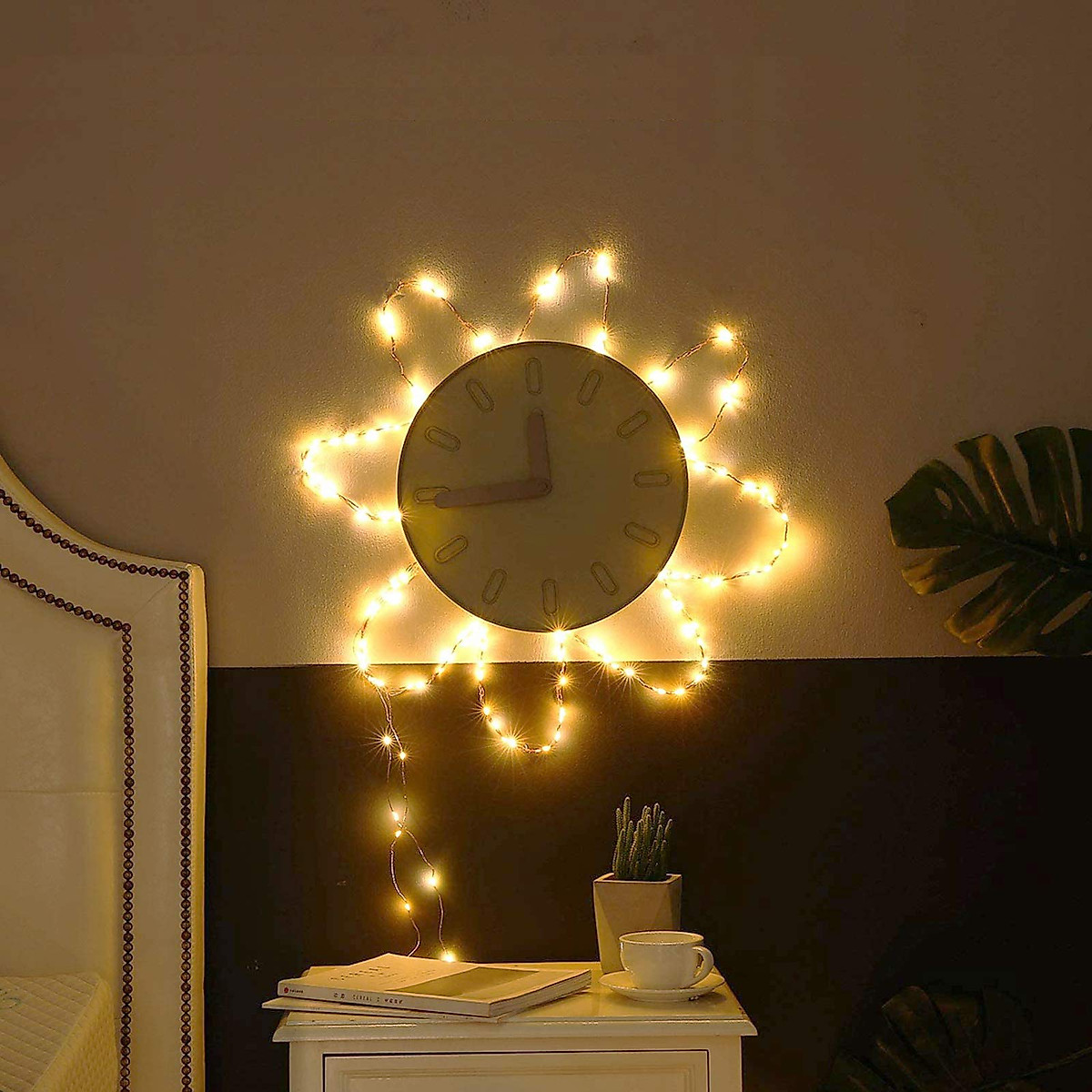 RUICHEN Fairy Lights Plug in, 33 Ft 100 LED Copper Wire Lights with Spool, Waterproof Starry String Lights for Bedroom, Patio, Garden, Party, Wedding, Christmas and More (Warm White)