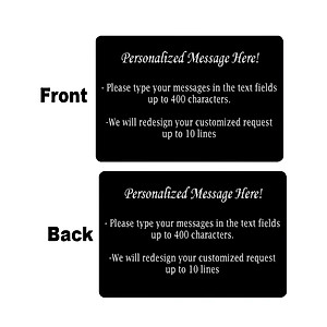 Personalized Message Text Engraved Metal Wallet Card,Wallet Inserts, Love Note, Deployment Card (Custom Quote)