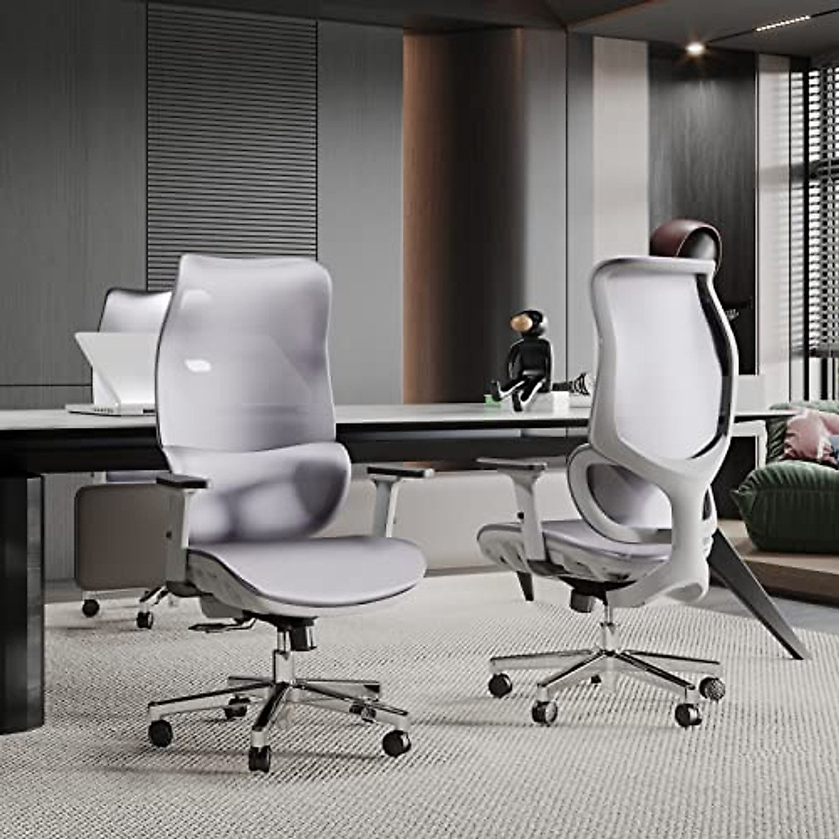 JOYFLY Big and Tall Office Chair, 450 lbs Ergonomic Office Chair for Heavy Duty with Lumbar Support & 3D Armrests, Home Office Desk Chairs with Extra Wide Seat, High Back Executive Chair,Adults,Grey