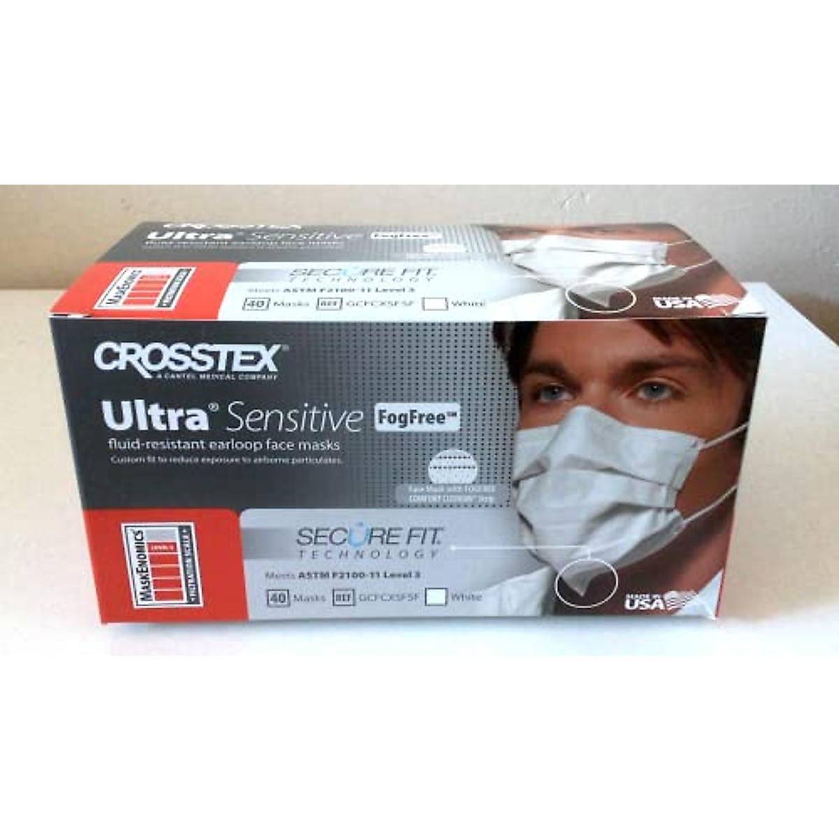 Blue Mask Crosstex International GCFCX Crosstex Fluid Resist Masks Anti-Fog 40/Bx