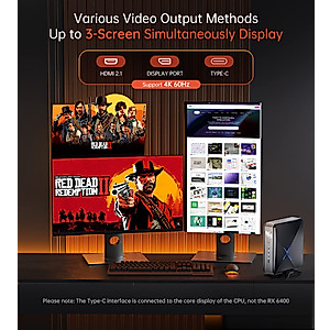ACEMAGICIAN Mini Gaming PC with Graphics Card RX6400(4GB), Ryzen 7 5800H(up to 4.4GHz, 8C/16T) Desktop Computer, 32GB DDR4 512GB SSD, WiFi 6 & Bluetooth 5.2, Dual 2.5G RJ45 for Gaming, Office, HTPC