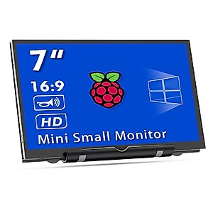 HMTECH 7'' Raspberry Pi Screen, 800x480 HDMI Small Monitor with Dual-Speaker, LCD Screen Display for Raspberry Pi 4/3/2/Zero/B/B+ Win11/10/8/7 (Non-Touch)