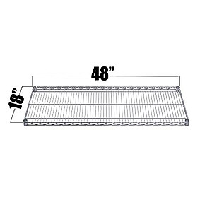 Regal Altair 18" x 48" Chrome Wire Shelving |Pack of 2 Shelves| Heavy Duty NSF Storage Shelves