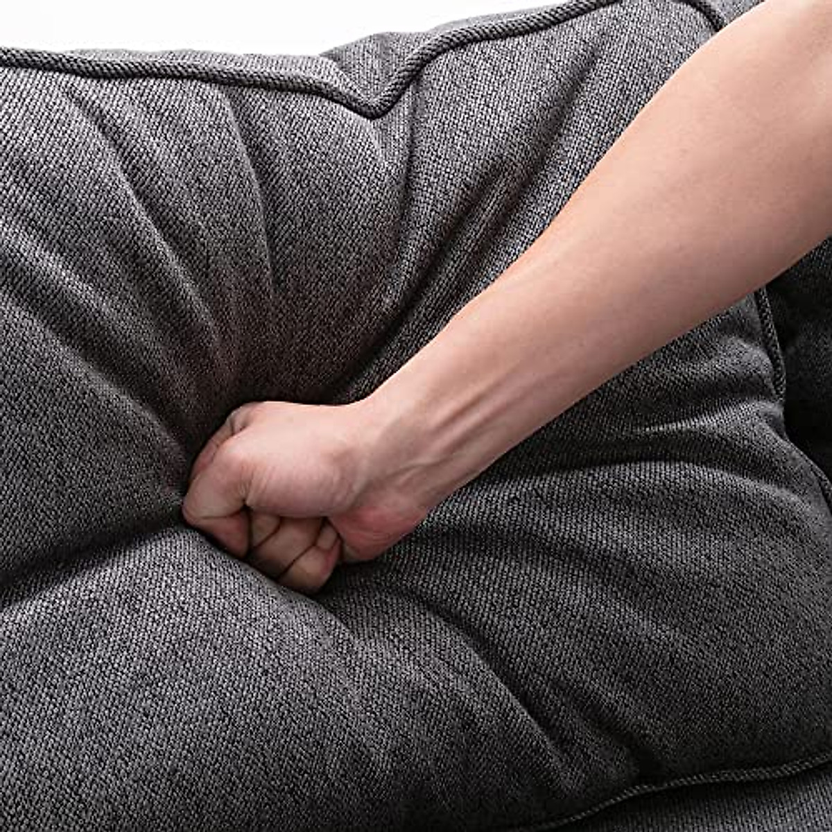 Evedy Modern Upholstered Fabric Modular Sectional Sofa, L-Shaped Couch with Removable Ottoman for Living Room, Bedroom or Office, Dark Gray c