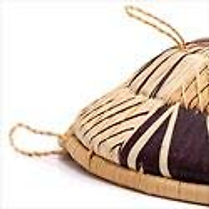 Fair Trade Uganda African Bukedo & Raffia Bowl #UR3110, 9.5-10.5" Across