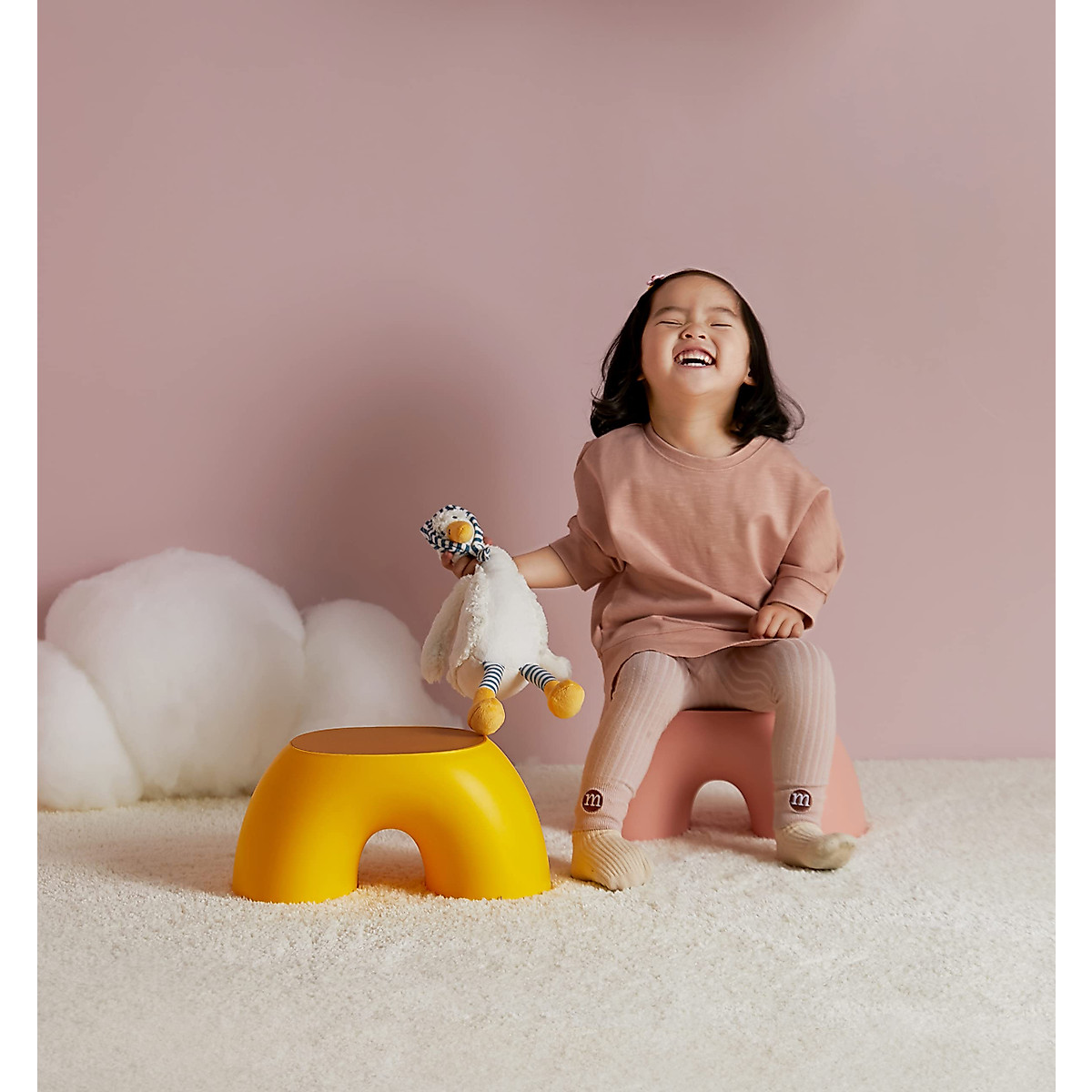 LAN ZHANG GUI Kid Stool Children's Stool Rainbow Stool Foot Stool is Suitable for Living Room bedrooms, Study, Kitchen and Bathroom, etc. (Green)