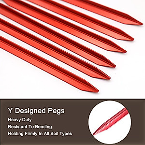 SOLEADER Tent Stakes Heavy Duty, Tent Pegs, 9 Inch, Aluminum, Utralight, Extra Long, for Camping Beach Hammock Tarp Shelter Cannopy, Pack of 12