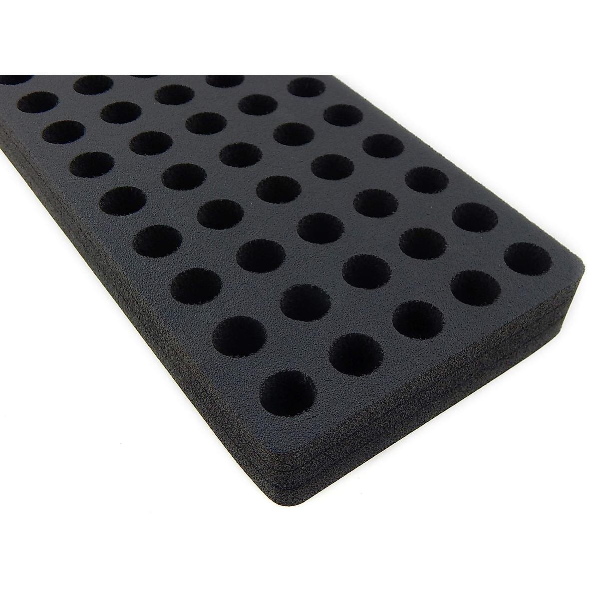 Polar Whale HPLC 4ml Vial Rack Black Foam Storage Rack Organizer Stand Transport Holds 50 Vials Fits up to 15mm Diameter Vials