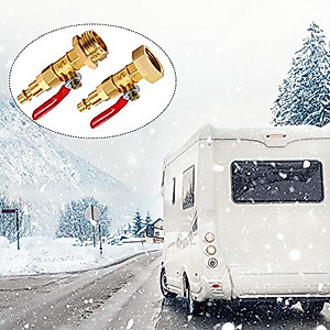 Winterize Adapter with 1/4 Inch Male Quick Connecting Plug and 3/4 inch Male GHT Thread, 1/4 Inch Male Quick Plug and 3/4 Inch Female Garden Hose Threading, Winterize Quick Adapter with Ball Valve
