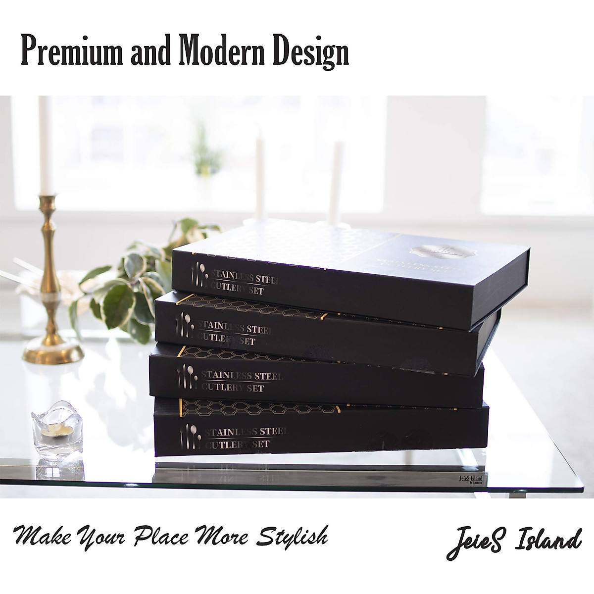 Silver 24 Silverware set for 6 people, gift sets with Premium box and Gift Letter, Stainless Steel Cutlery set, Housewarming Gift, flatware set with Knife/Fork/Spoon/Teaspoon