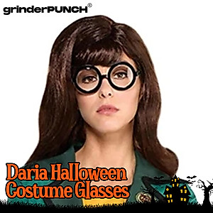 grinderPUNCH Costume Glasses | Thin Round Nerd Halloween Eyeglasses | Wizard Glasses | Adults (Black)