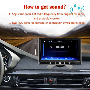 Binize Portable Carplay Screen Navigation, Portable 7 Inch Car Stereo Radio Compatible with Car Play & Android Auto, Touch Screen, Mirror Link ,Bluetooth for All Vehicles & Trucks