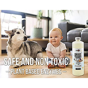 DU-MOST Enzymatic Floor Cleaner Concentrate (1 Oz Makes 1 Gal), No, Streak, No Rinsing, Kids & Pets Safe, Hard Surface Floors, Citrus Scent, 16 Fl Oz