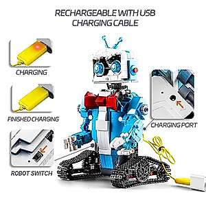 STEM Robot Building Toys for Kids Compatible with Lego Sets 3in1 Remote & APP Controlled Robot Building Kit Engineering Learning Educational Rechargeable Robot Toy Gifts for Boys Girls (726 Pcs)