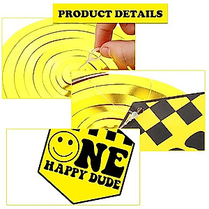 Tenceur 30 Pack One Happy Dude Hanging Swirl 1st Birthday Party Decorations Smile Face Hanging Swirl Decor Foil Ceiling Streamers Groovy One Happy Dude Birthday Party Supplies for Boys Girls