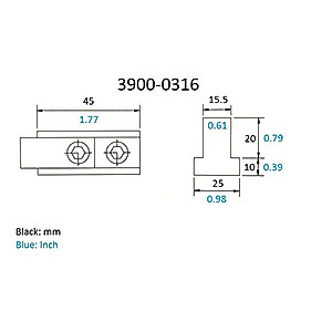 VERTEX 3900-0316 Steel 4-Piece T-Slot Clamp Set