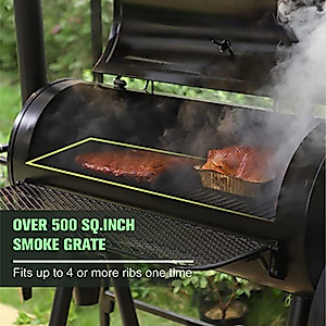 MFSTUDIO Heavy Duty X-Large Charcoal Grill Offset Smoker, 942 sq.in. Cooking Area, For Outdoor Camping Family & Friends Gathering, Black