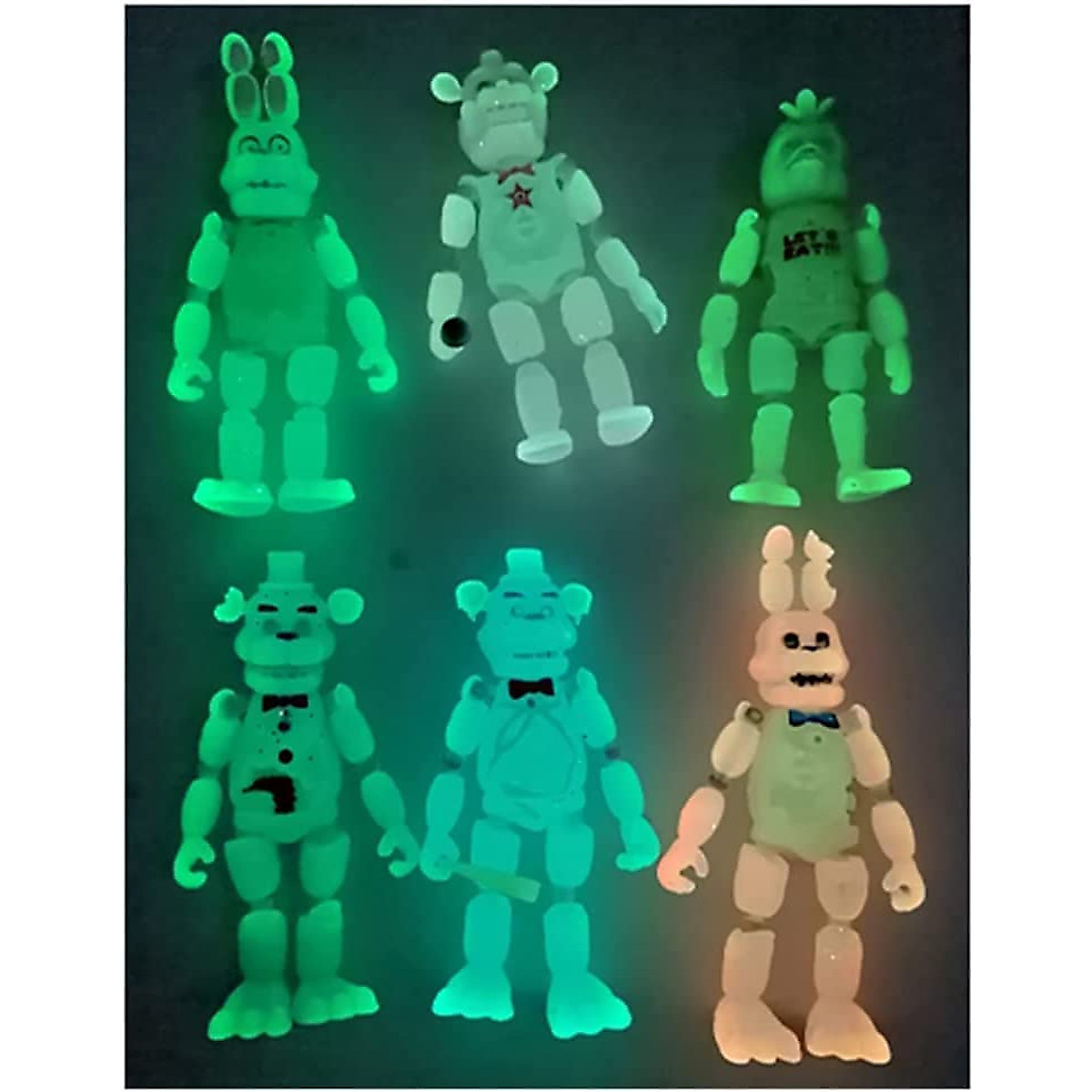 MOV Lightening Toy Security Breach Series Foxy Bonnie Fazbear PVC Action Figures Models Dolls Birthday Gift Toys for Kids (d)