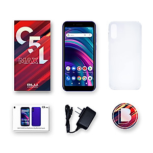 BLU C5 Max | 2022 | Long Lasting Battery | Unlocked | 5.7” HD+ Display | 16GB | 5MP Camera | US Warranty (Black)