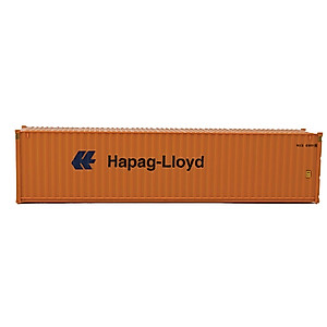 Walthers SceneMaster HO Scale Model of Hapag Lloyd (Orange, Blue) 40' Hi Cube Corrugated Side Container,949-8254