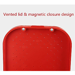 Toasis Fishing Live Bait Box Worm Storage Container Plastic Case with Tweezer (Red)