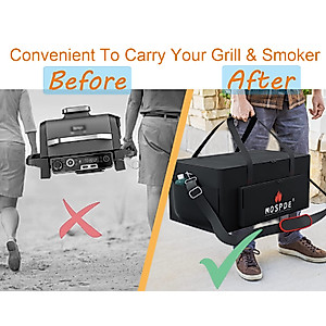 MOSPDE Grill Carry Bag Fits for Ninja OG701 Woodfire Outdoor Grill, Fits Electric Ninja Woodfire Smoker Portable BBQ Grill Travel-600D Heavy Duty Weather Resistant Carrying Bag