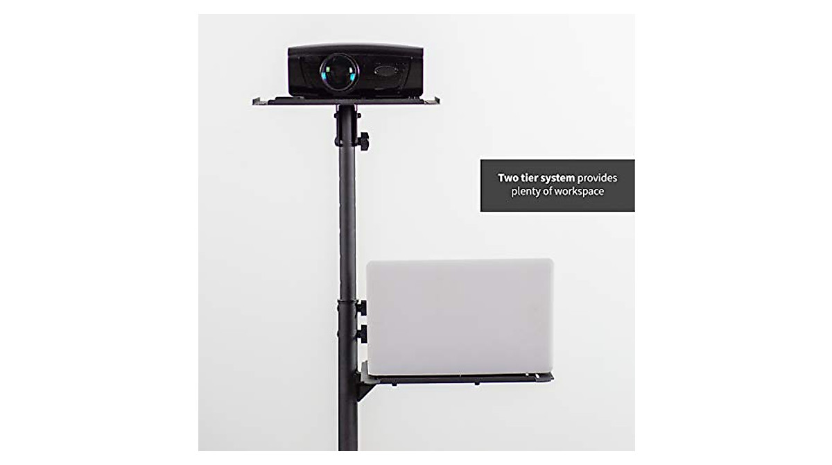 VIVO Mobile Rolling Projector Stand - Height Adjustable & Mobile Trolley